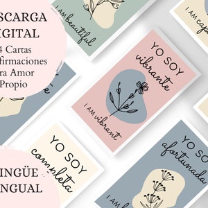 SPANISH TO ENGLISH Affirmation Cards for Self Love Printable - Etsy