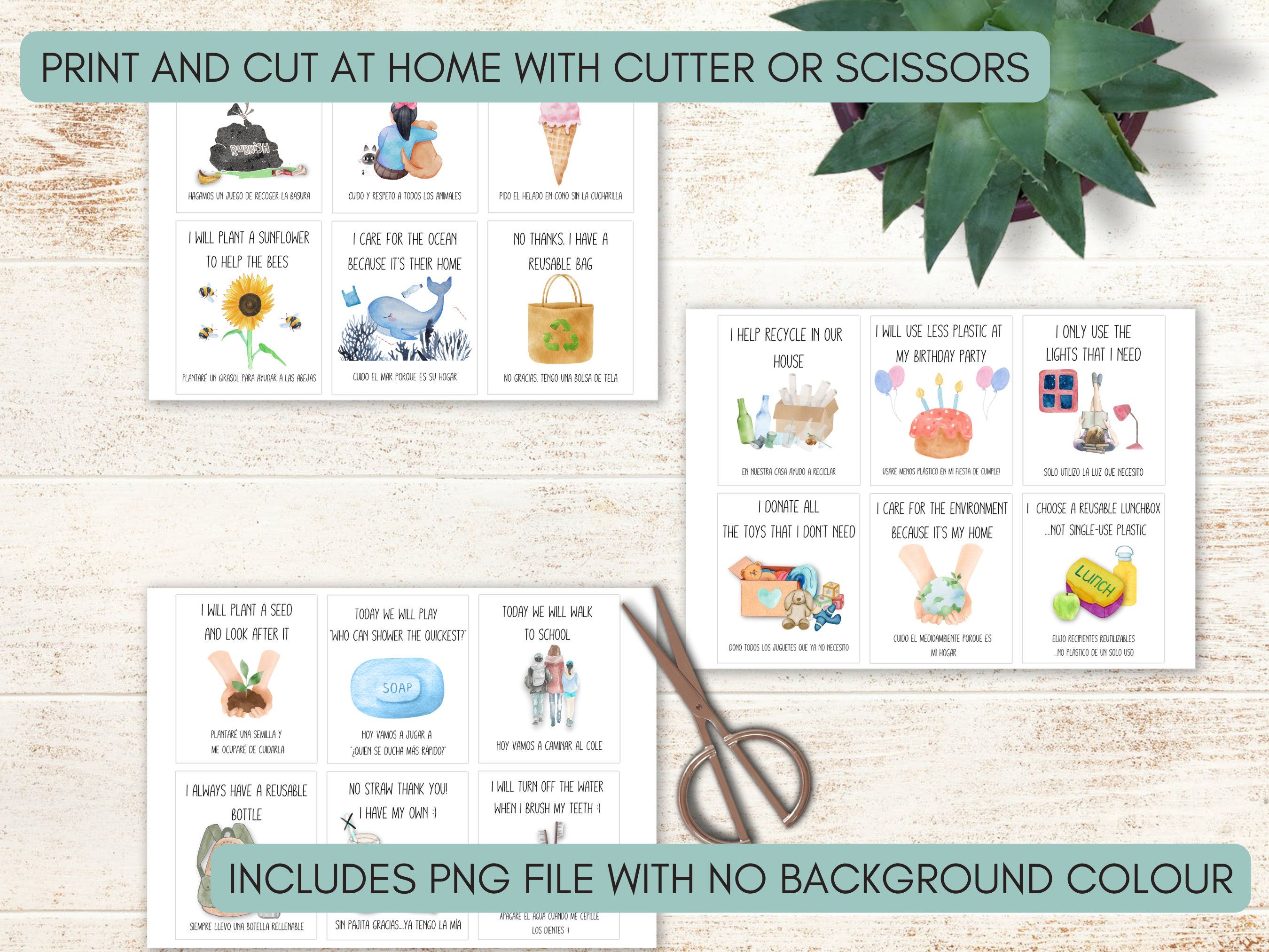 Save Our Earth Tips for Kids, Spanish to English, Bilingual Protect ...