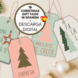 Printable Christmas Gift Tags in Spanish - Etiquetas De Regalo - Feliz ...