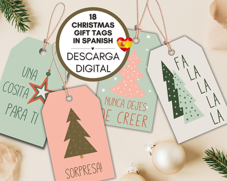 Printable Christmas Gift Tags in Spanish - Etiquetas De Regalo - Feliz ...