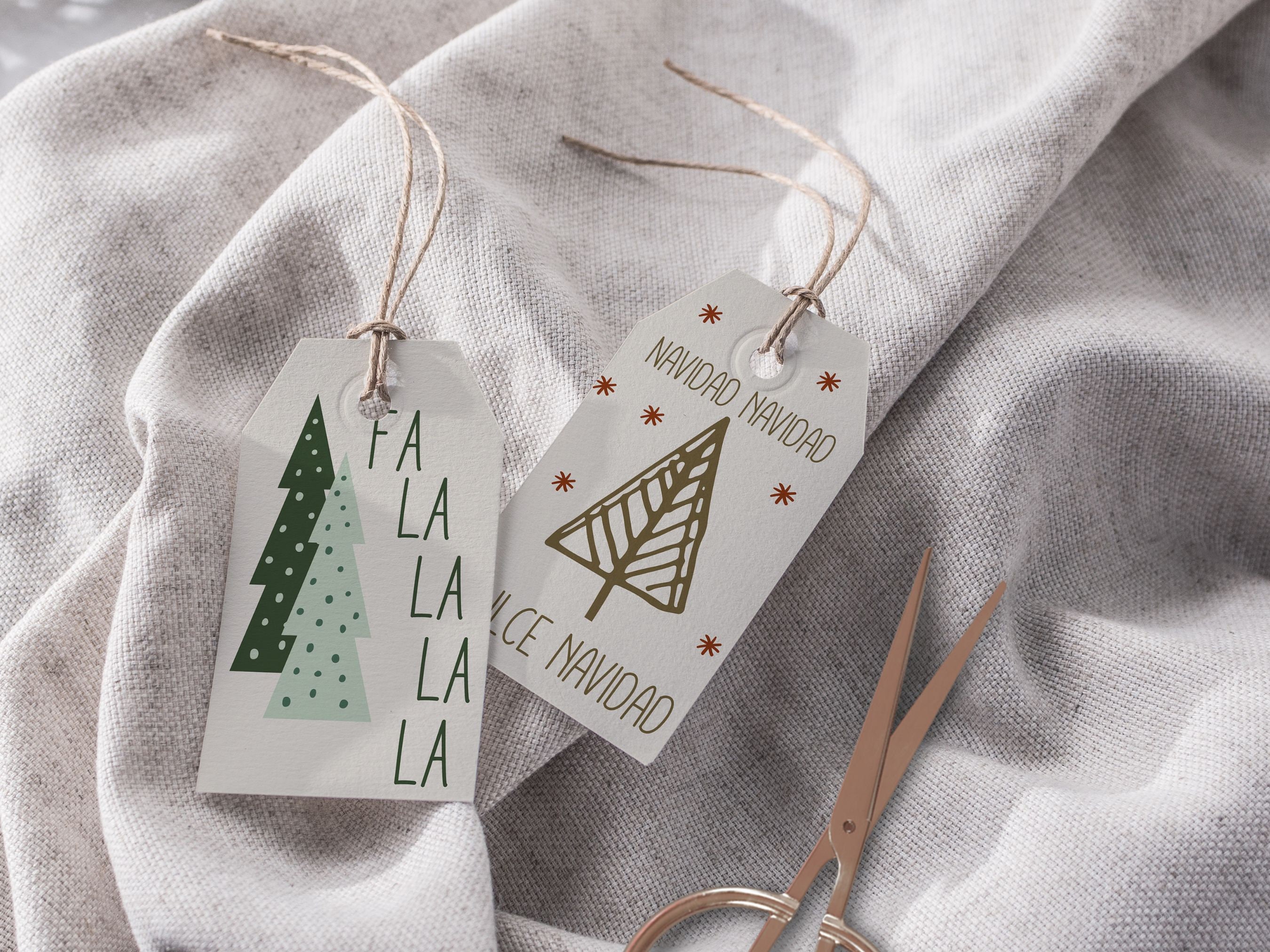 Spanish Christmas Printable Gift Tags, Feliz Navidad Hang Tags, Holiday ...