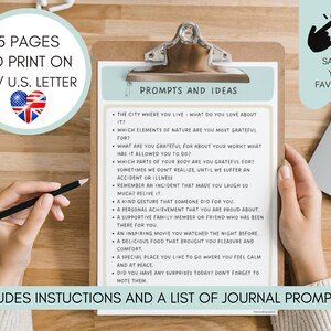 Gratitude Journal With Printable Affirmations, Thankful Journal Prompts ...
