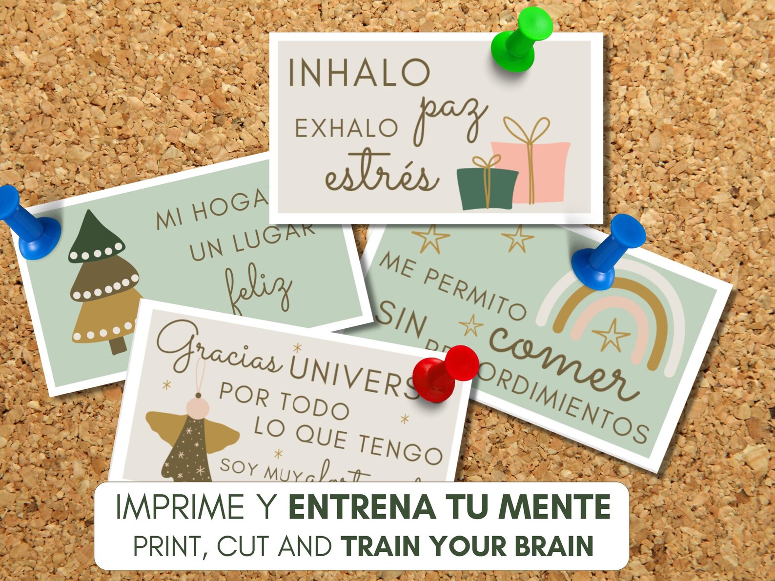 Spanish Christmas Affirmation Cards & Journal - Printable Self Care Kit ...