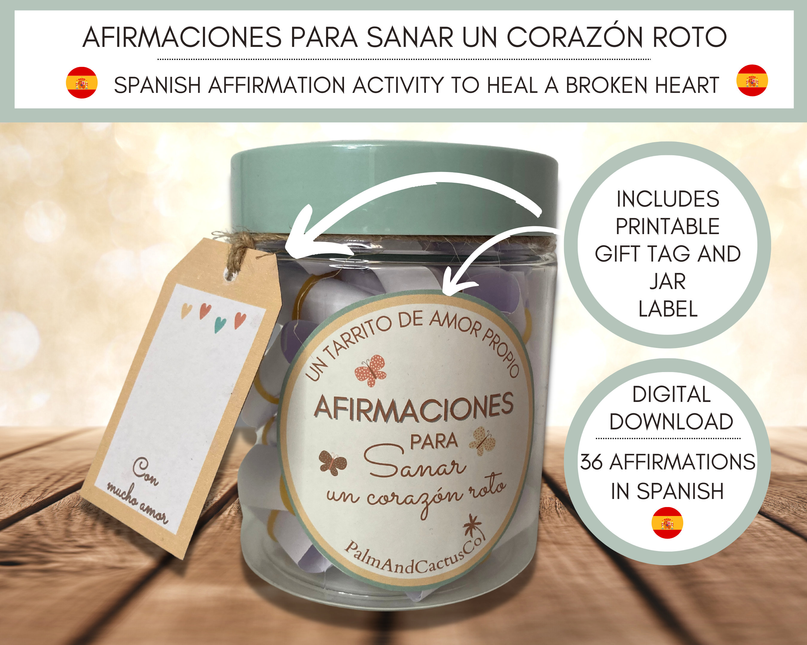 SPANISH Affirmation Jar Printable for Self Love and Positivity After a ...