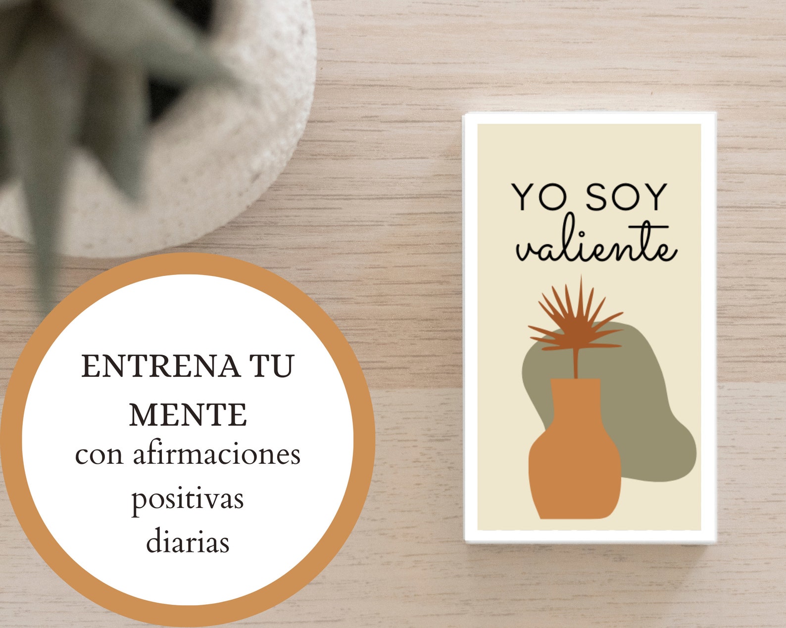 SPANISH Affirmation Cards Printable, Desert Theme Self Care Flashcards ...