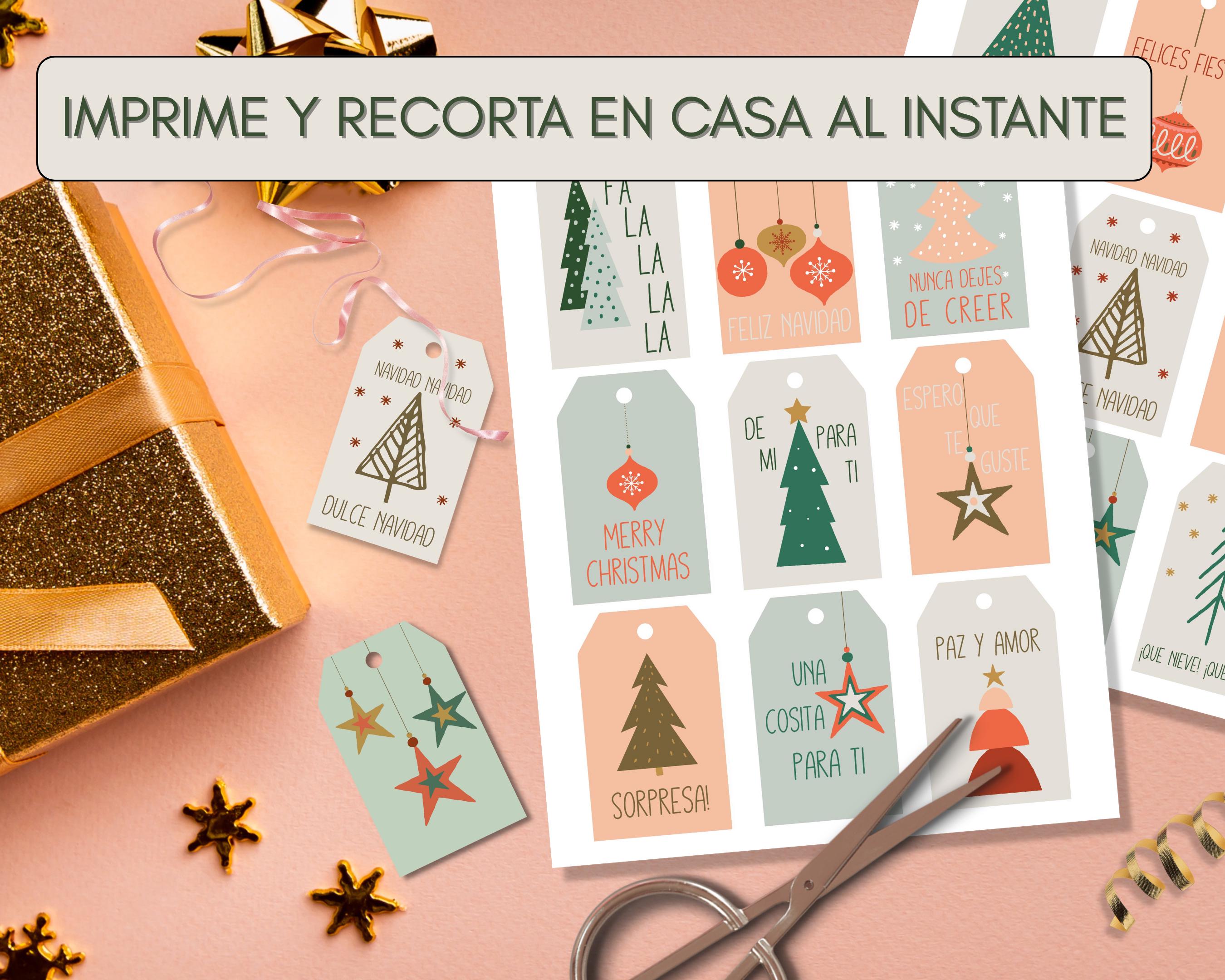 Printable Christmas Gift Tags in Spanish - Etiquetas De Regalo - Feliz ...