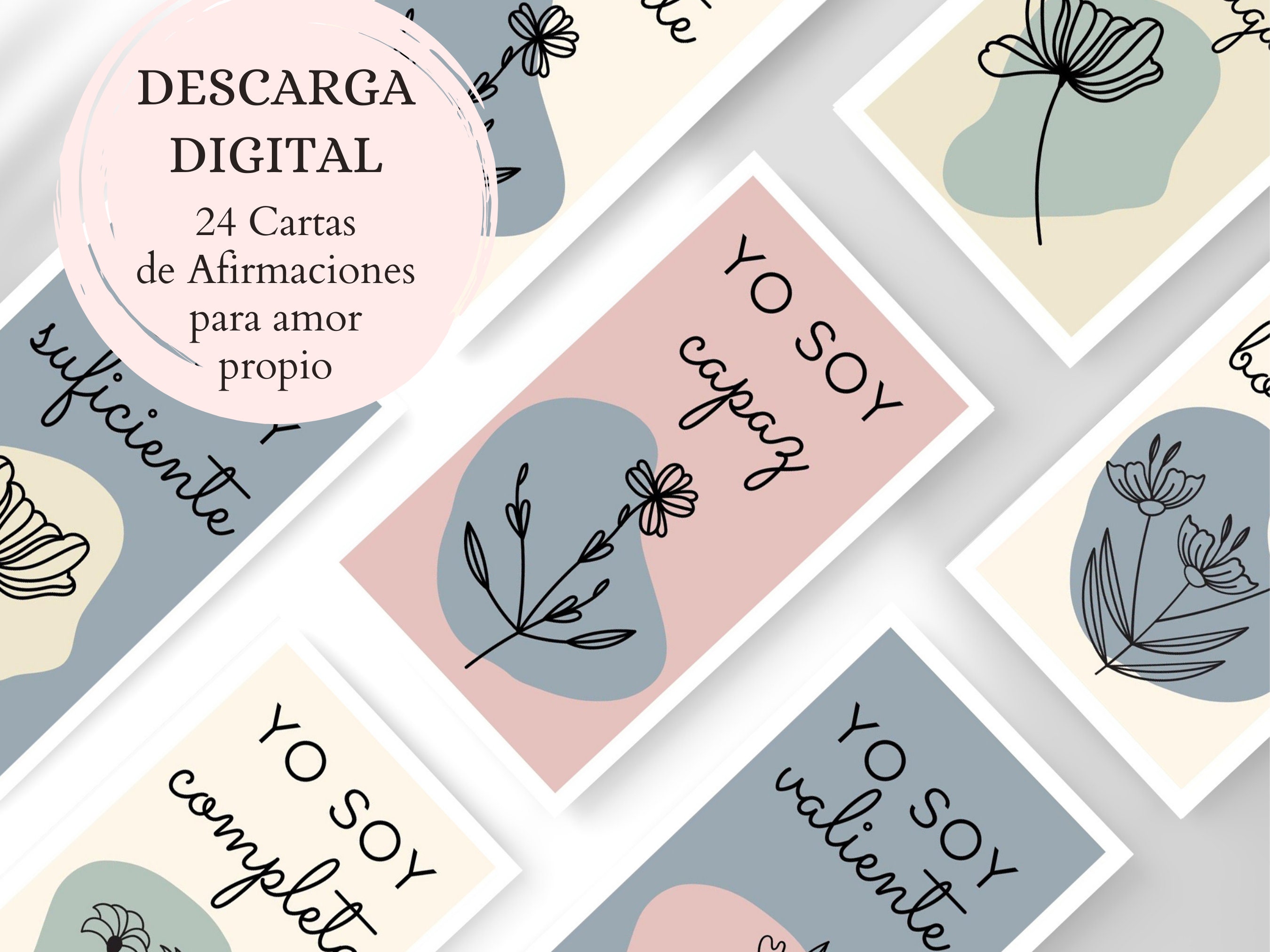 SPANISH Affirmation Cards Printable, Manifestation Cards, I Am Enough ...