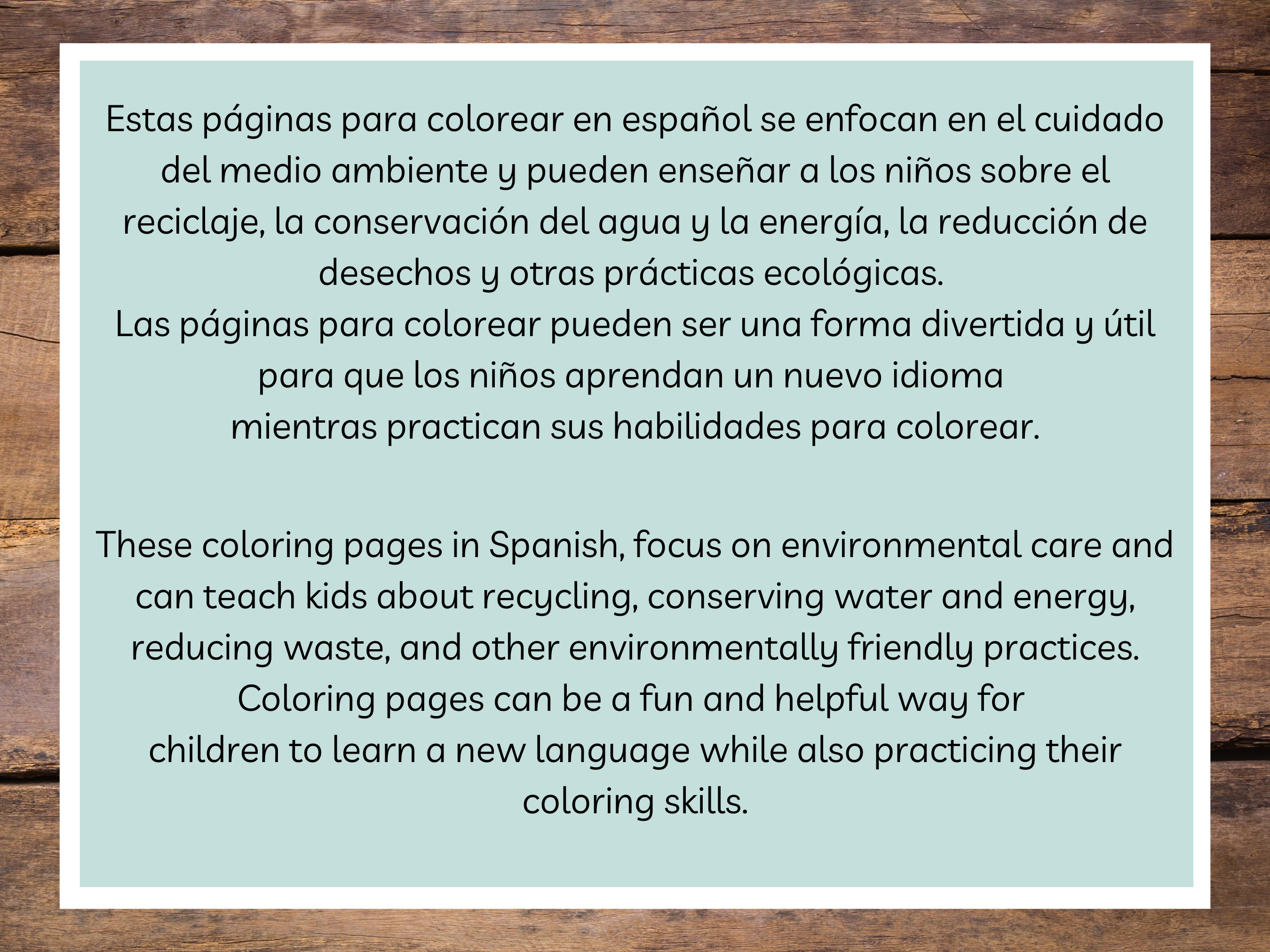 Save the Earth Coloring Pages for Kids in SPANISH, Earth Day Coloring ...