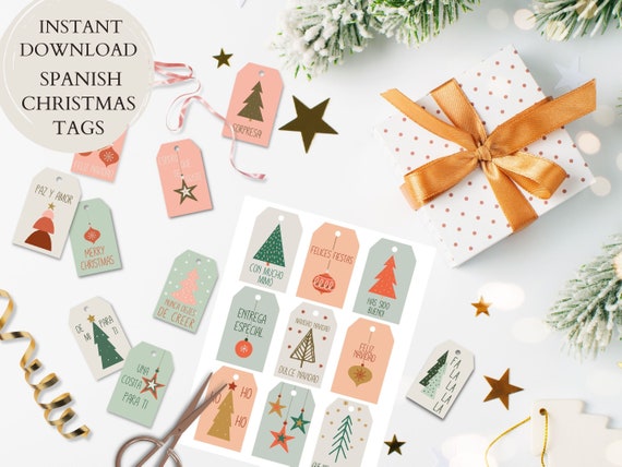 Spanish Christmas Gift Tags Printable Etiquetas De Regalo En - Etsy