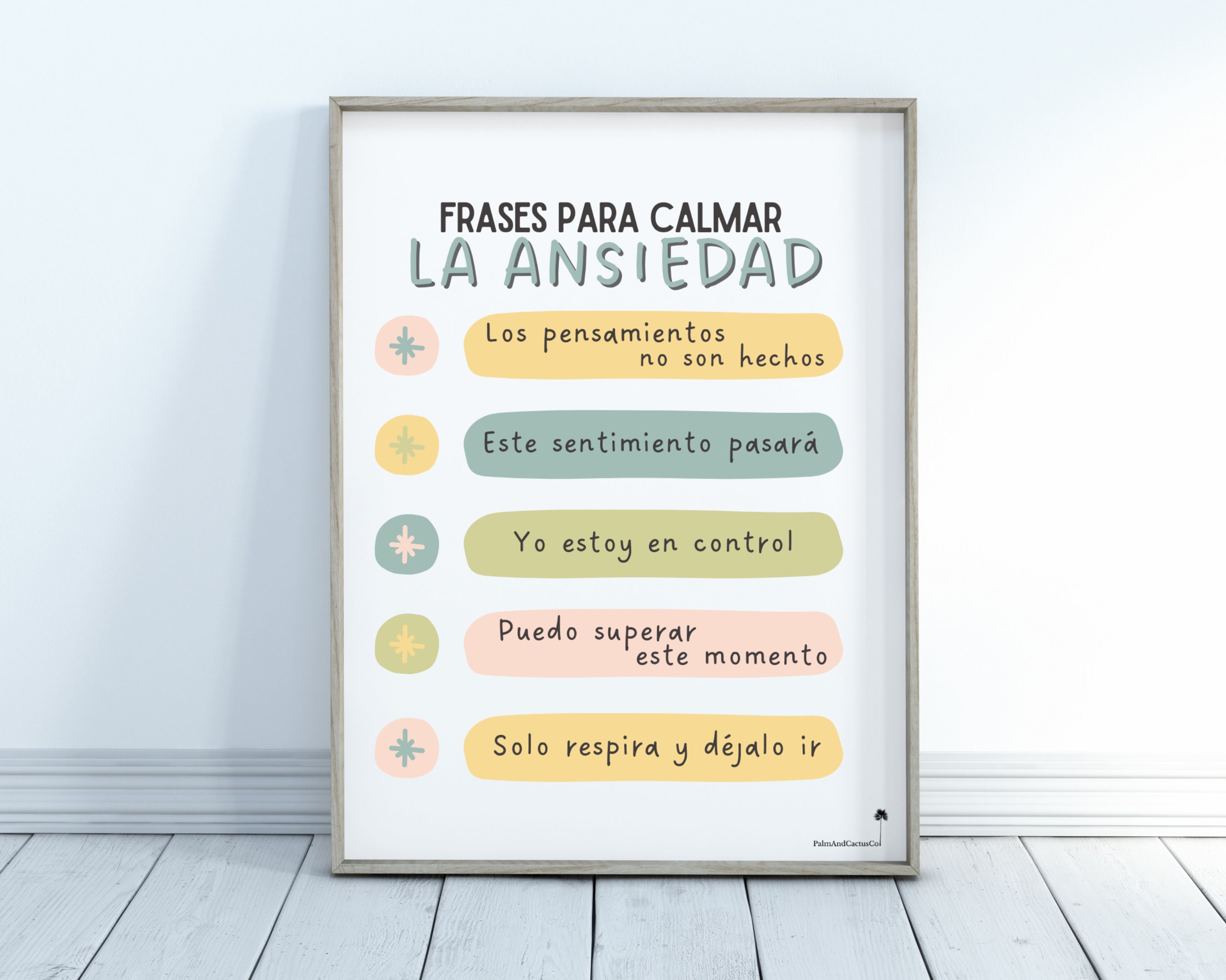 Anxiety Coping Statements Printable in Spanish and English, Self Care ...