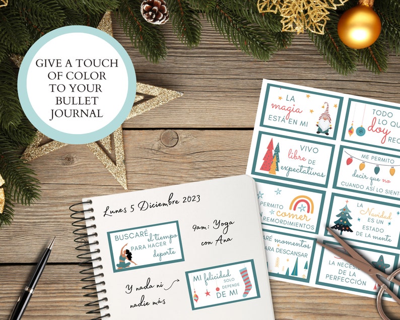 SPANISH Affirmation Cards for Christmas, Printable Self Care Cards ...