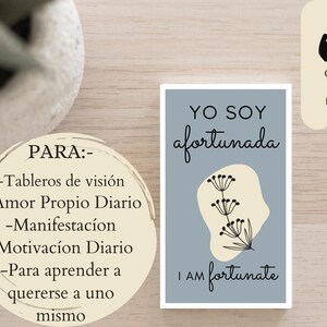 SPANISH TO ENGLISH Affirmation Cards for Self Love, Printable Positive ...