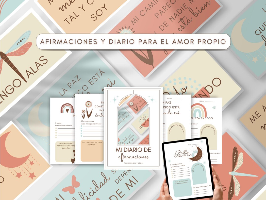 Spanish Printable Self Love Affirmation Cards & Journal for ...