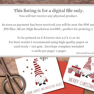 Scandinavian Gnome PRINTABLE Christmas Cards With Envelopes, Nordic ...
