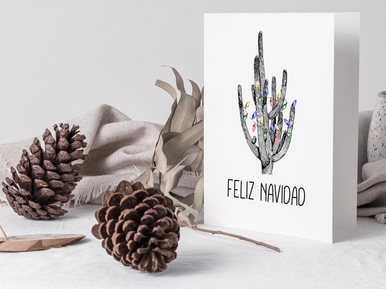 Editable Canva Template: Feliz Navidad Holiday Cards, Printable ...