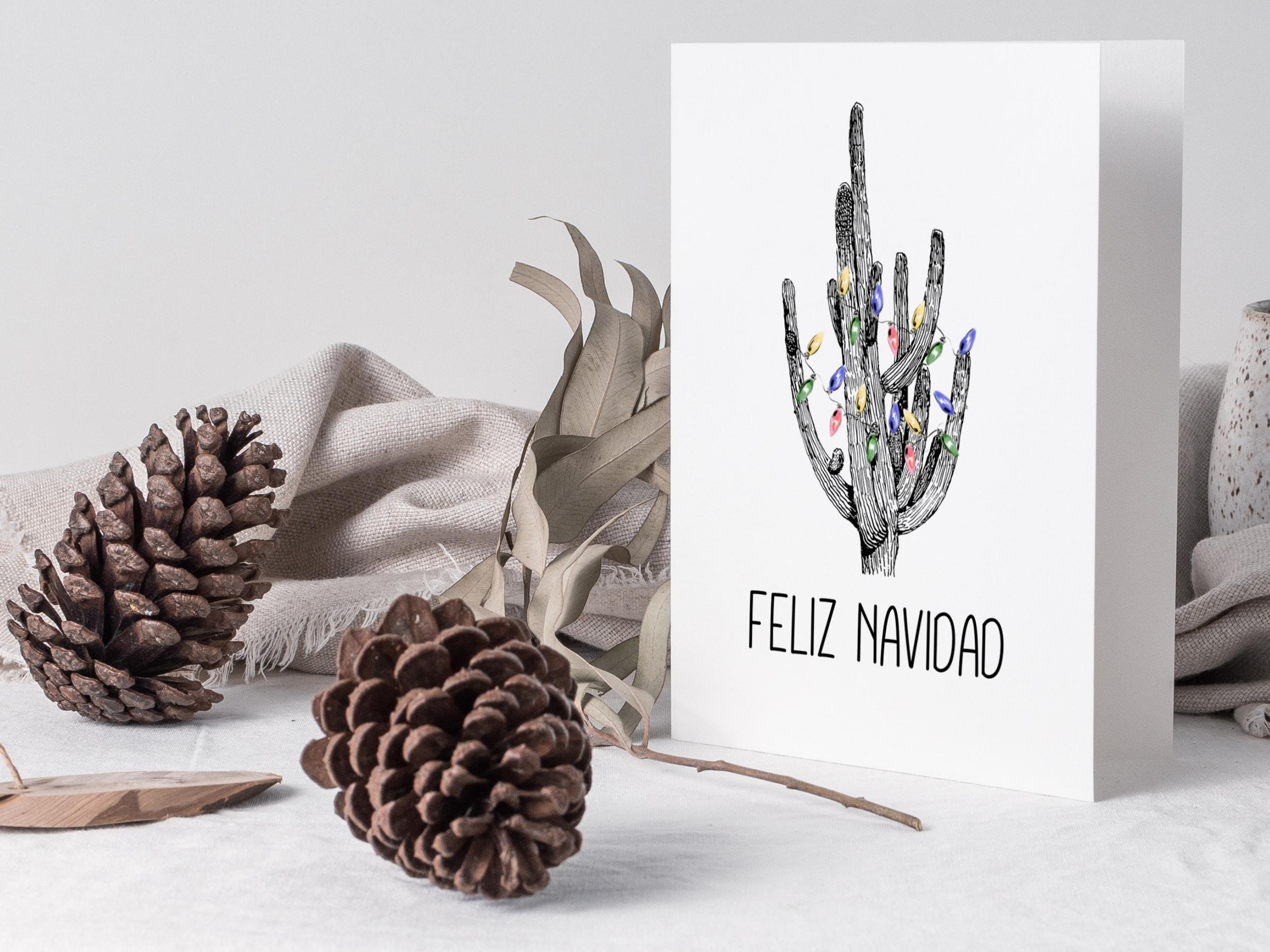 Editable Canva Template: Feliz Navidad Holiday Cards, Printable ...