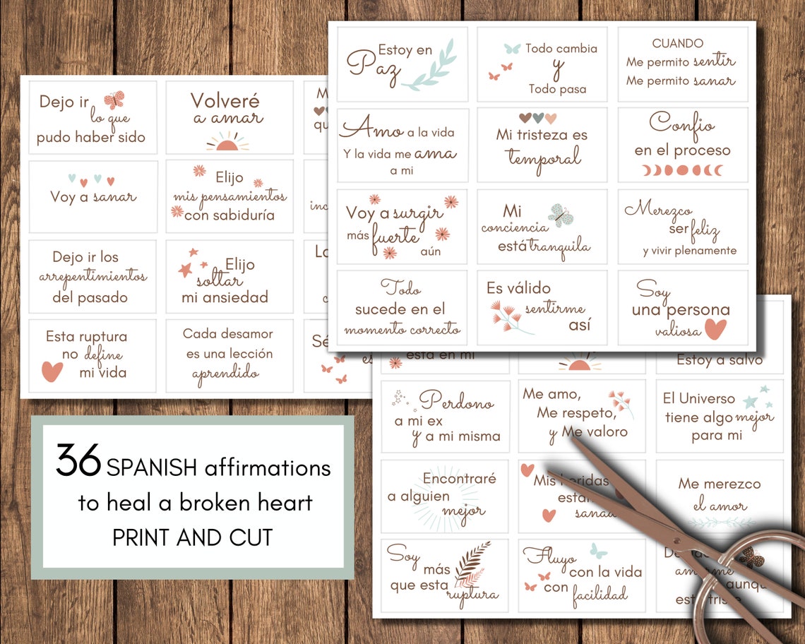 SPANISH Affirmation Jar Printable for Self Love and Positivity After a ...