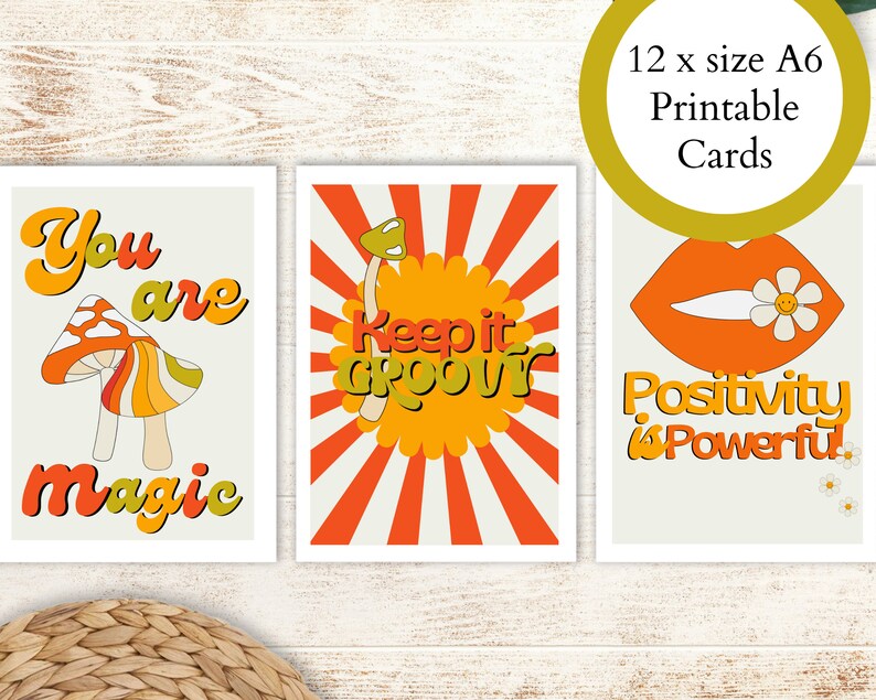 Groovy Affirmations for Self-love, PRINTABLE Daily Positive Quotes ...