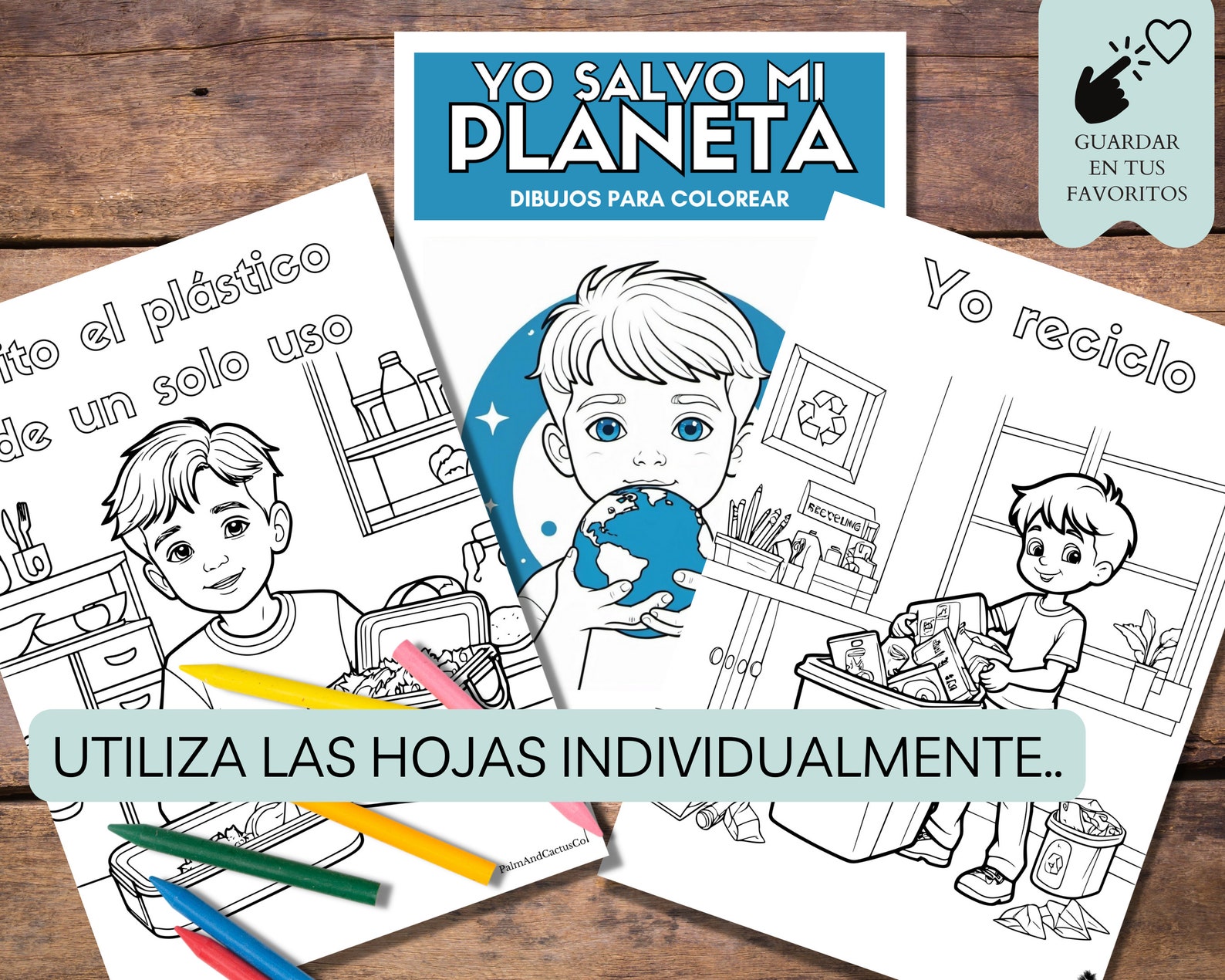 SPANISH Save the Planet Coloring Book for Boys, Earth Day Coloring ...