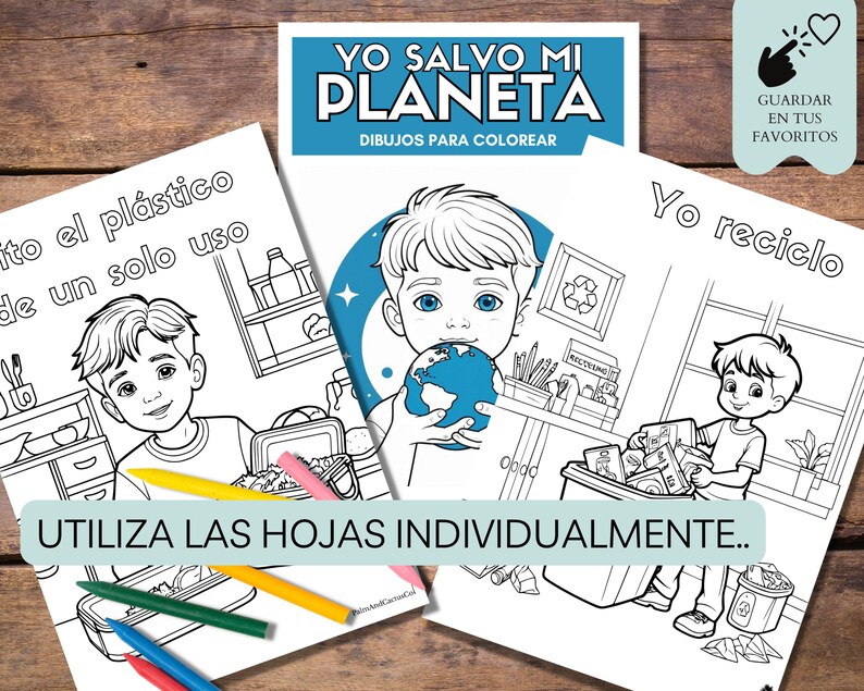 SPANISH Save the Planet Coloring Book for Boys, Earth Day Coloring ...