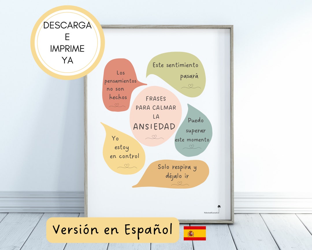 Anxiety Coping Statements Printable in SPANISH, Self Care, CBT/DBT ...