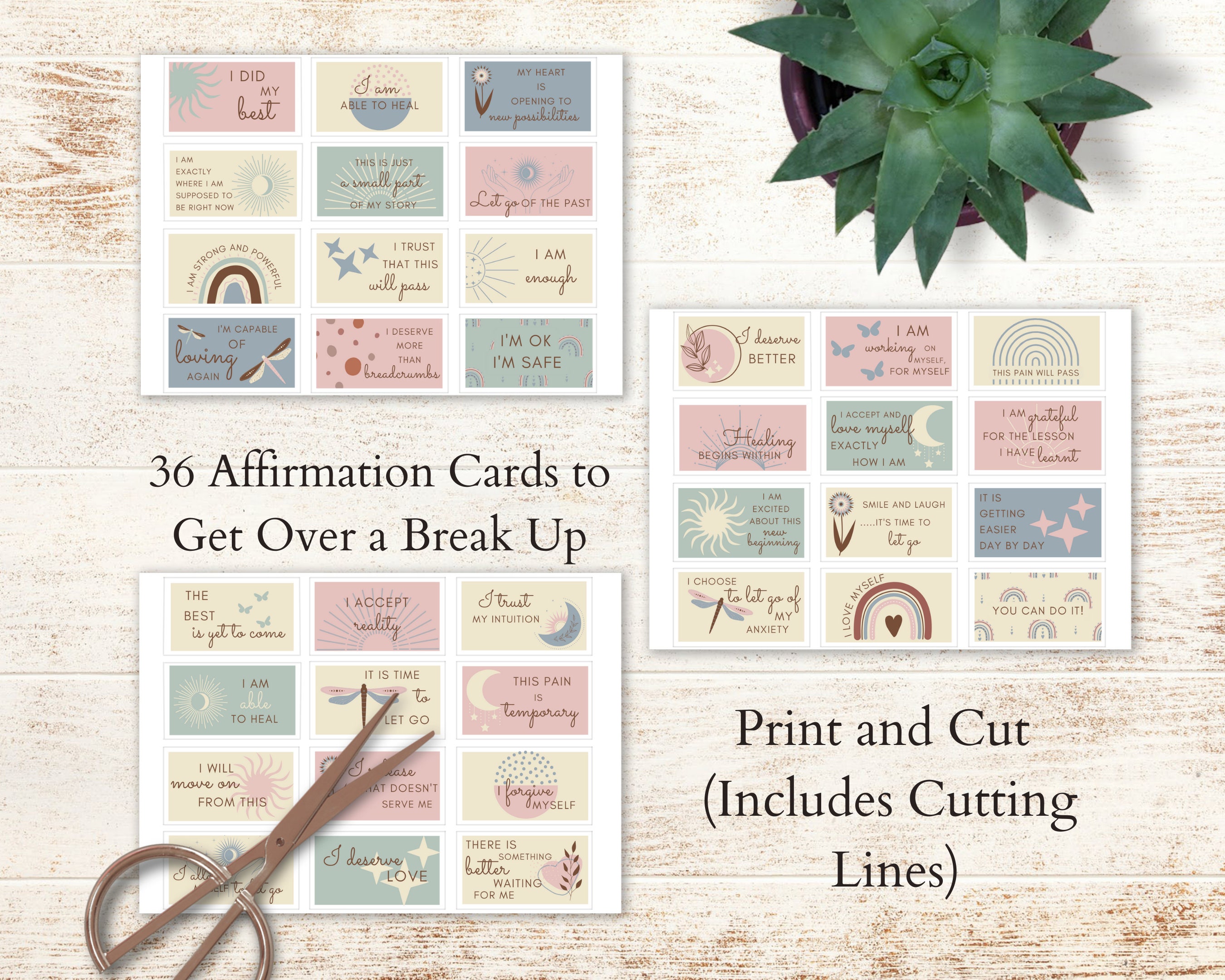 Healing Heartbreak: Printable Affirmation Cards for Moving - Etsy