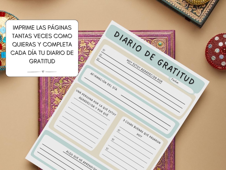 Spanish Gratitude Diary – Daily Prompts, Affirmation Journal (printable ...