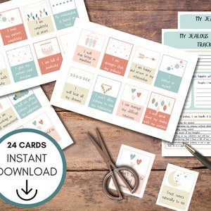Affirmation Cards for Jealousy Printable, Coping Skills, Self ...