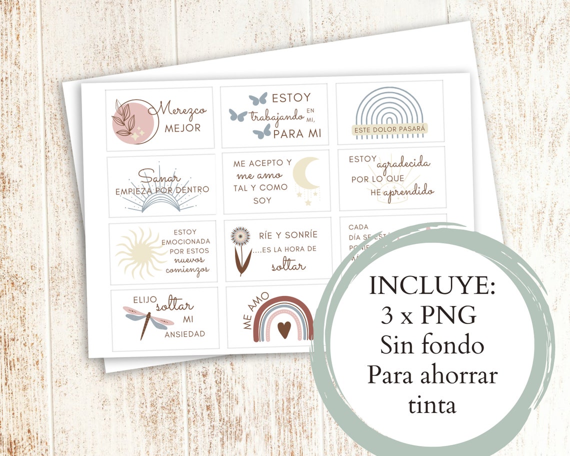 SPANISH Affirmation Cards to Get Over a Break Up, Boho Manifestation ...
