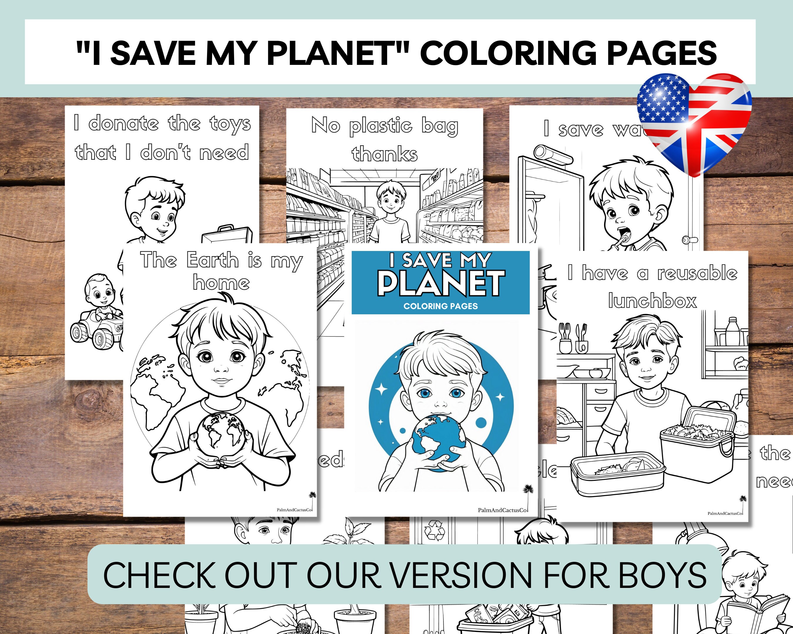 Save the Planet Coloring Book for Girls, Earth Day Coloring Pages ...