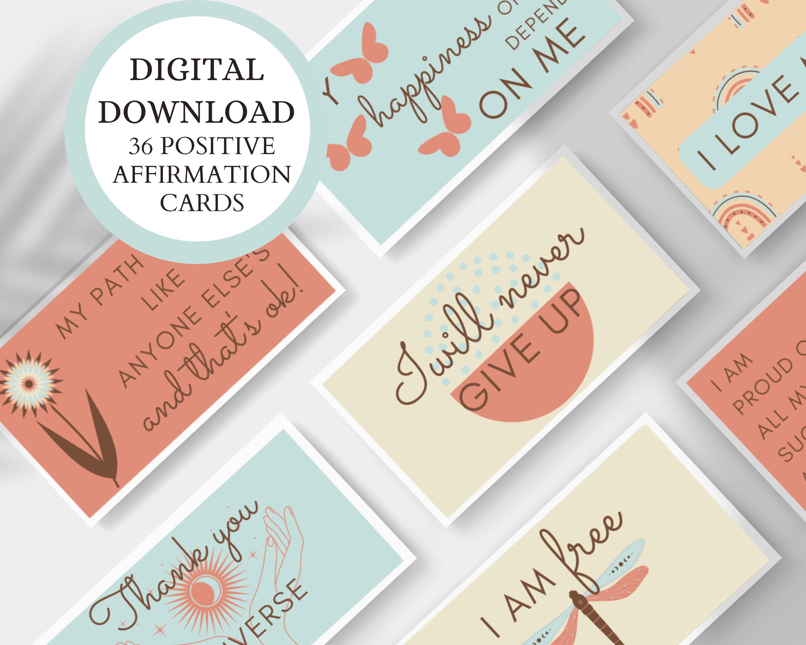 Printable Affirmation Cards, Boho Manifestation Cards, Positive Daily ...