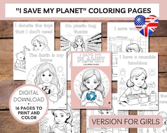 SPANISH Save the Planet Coloring Book for Girls, Earth Day Coloring ...