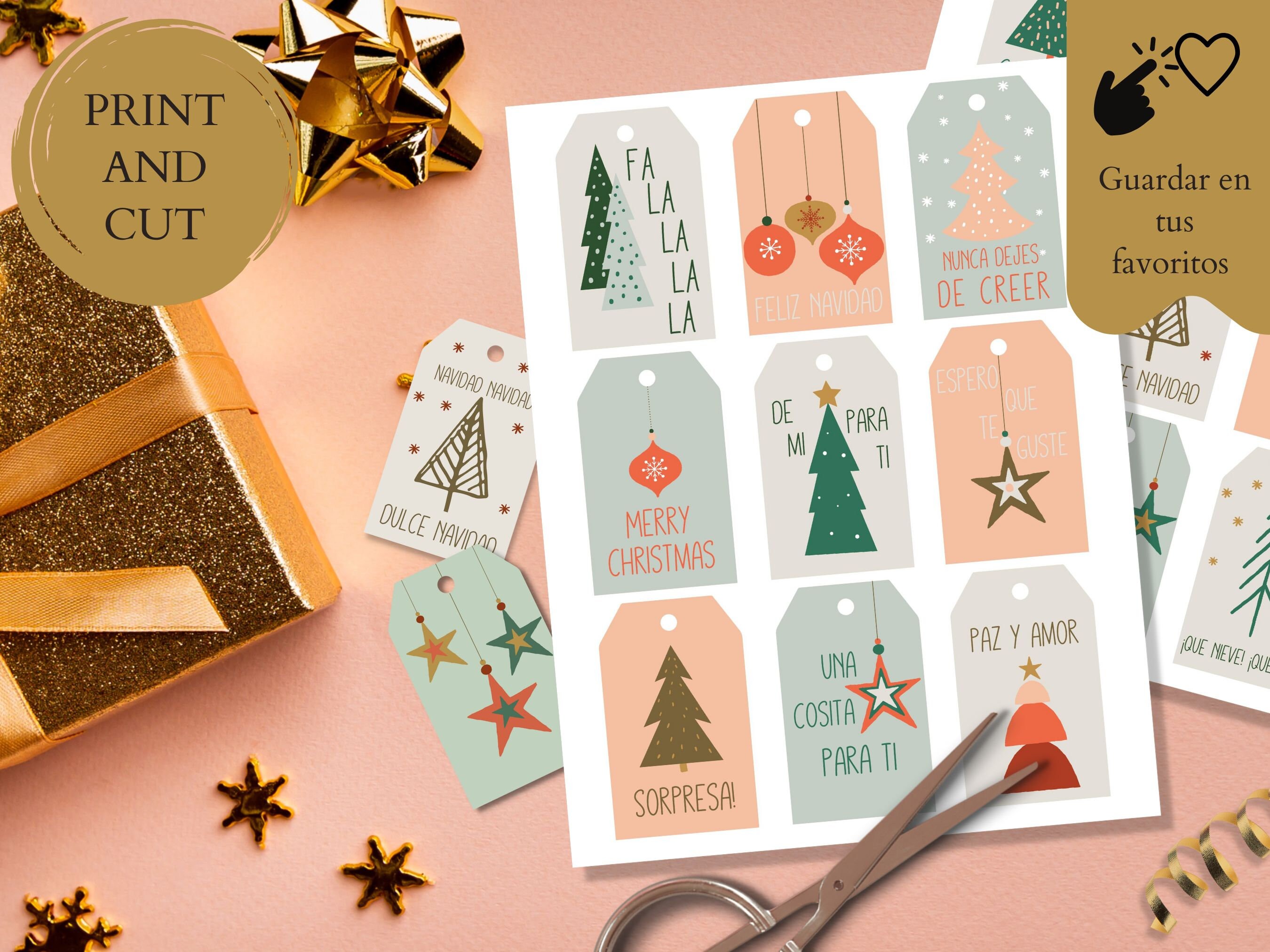 Spanish Christmas Gift Tags Printable, Etiquetas De Regalo Feliz ...