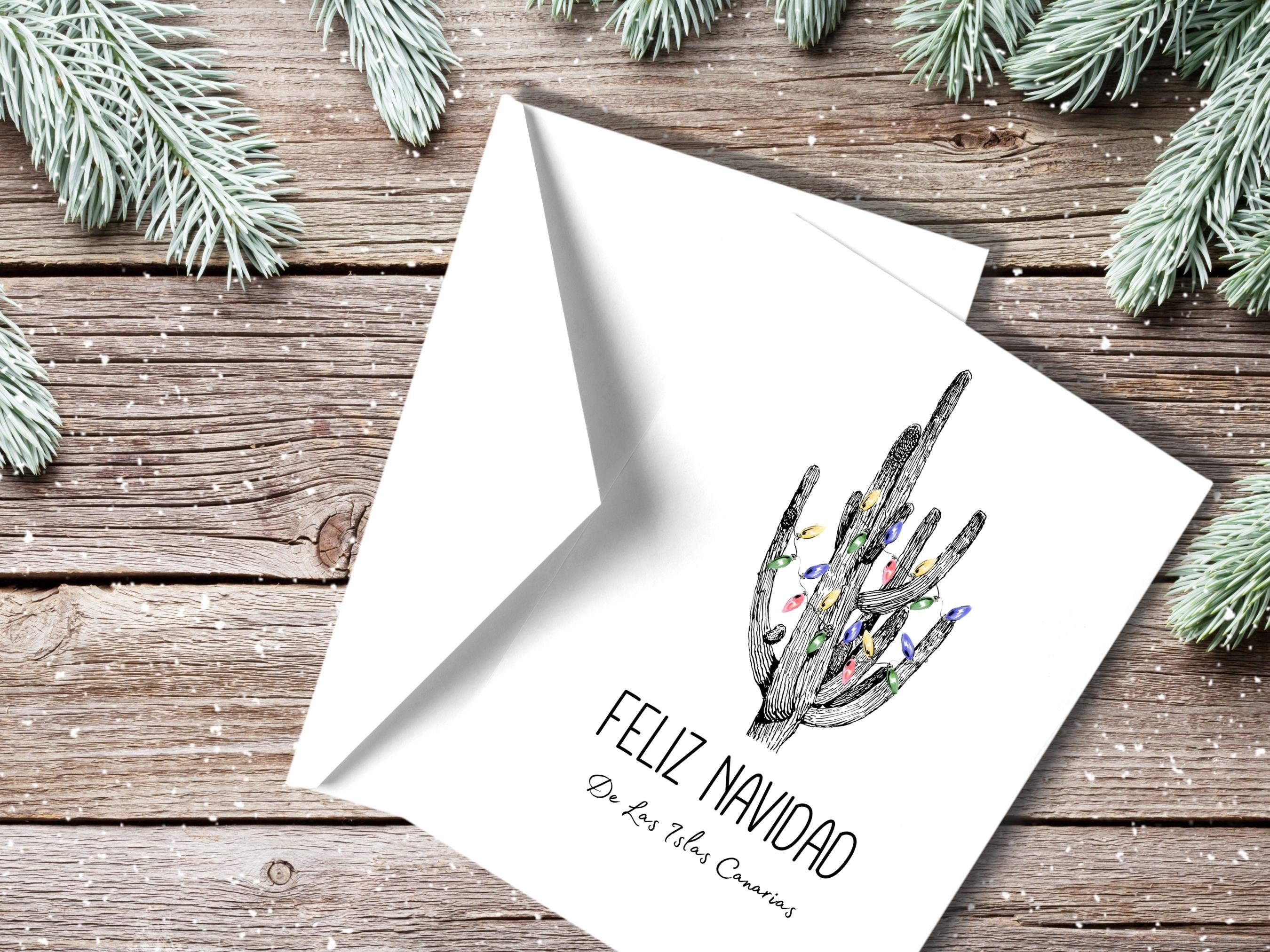 Editable Canva Template: Feliz Navidad Holiday Cards, Printable ...