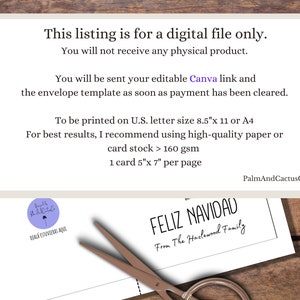 Editable Canva Template: Feliz Navidad Holiday Cards, Printable ...