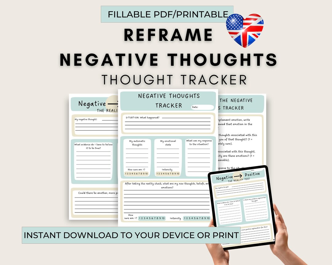 Negative Thoughts Tracker and Wellness Journal: CBT Brain Dump ...