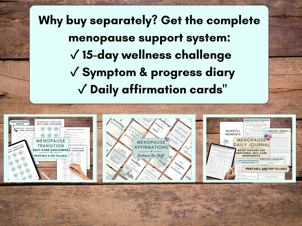 Menopause Self-care Checklist & Worksheet: Printable PDF, Fillable ...