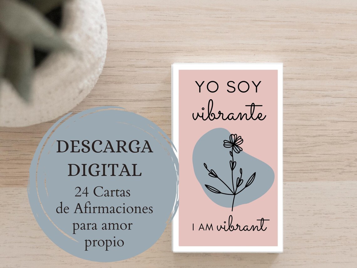 SPANISH TO ENGLISH Affirmation Cards for Self Love, Printable Positive ...