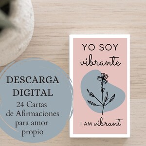 SPANISH TO ENGLISH Affirmation Cards for Self Love, Printable Positive ...