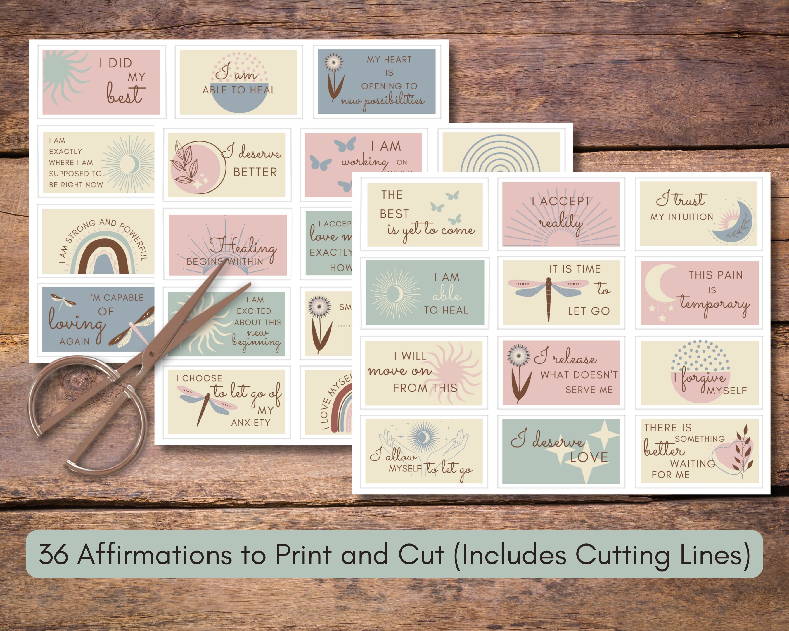 Printable Affirmation Cards to Get Over a Breakup Self Love Flashcards ...