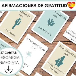 Spanish Gratitude Affirmation Cards: Printable Mindfulness Quotes (PDF ...