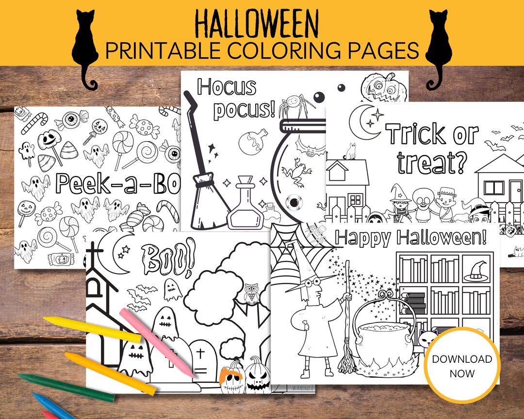 Printable Halloween Coloring Pages, Kids Halloween Coloring Sheets ...