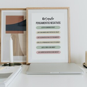 Spanish to English Challenging Negative Thoughts Printable, Bilingual ...