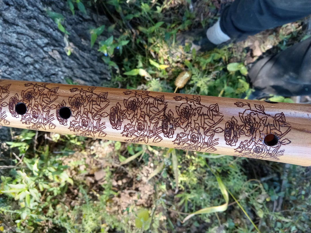 Cherry Native American Style Roses Flute Walnut Bear Totem Key - Etsy