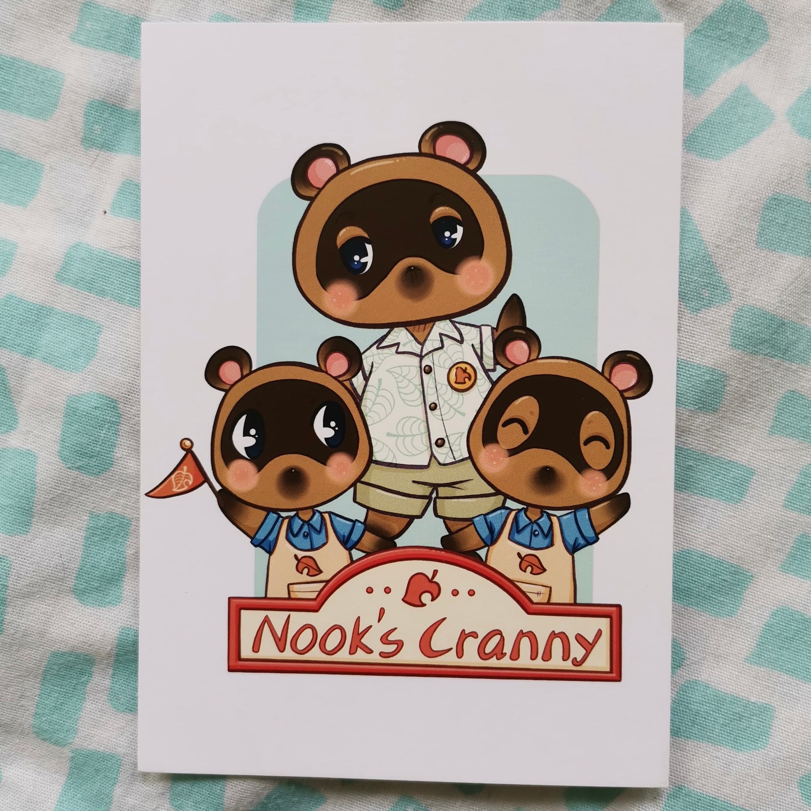 Animal Crossing A6 Wish you were here postcard Double-sided Design Hand ...