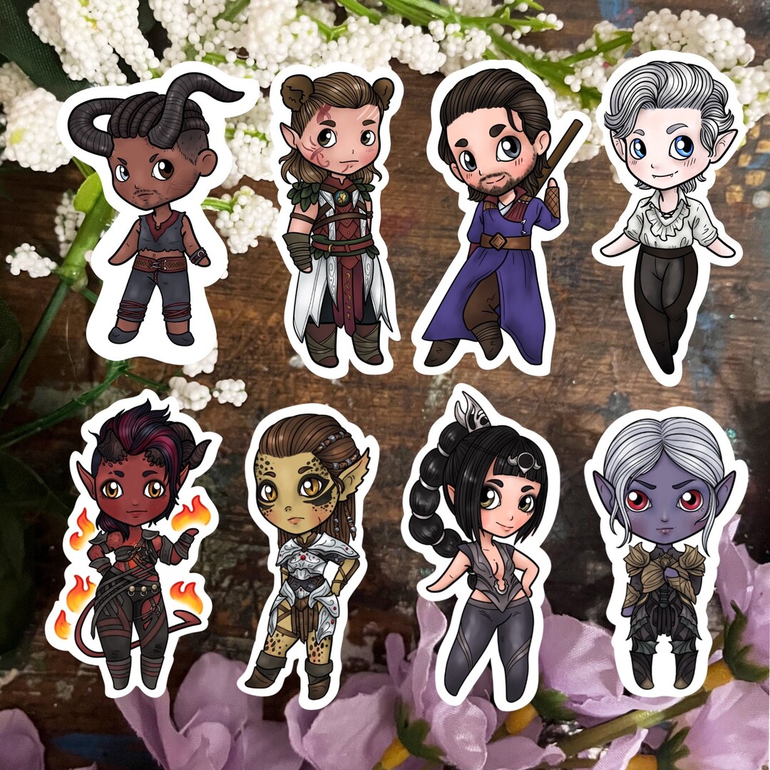 BG3 Character Companion Vinyl Stickers - Etsy
