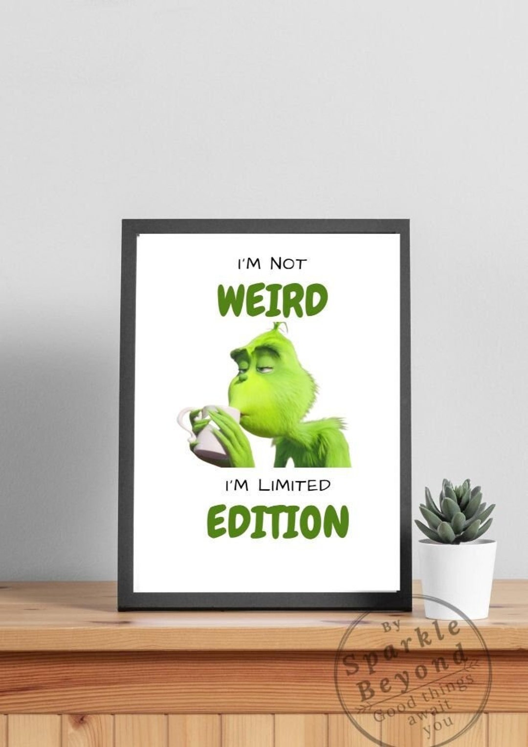 Grinch Funny Silly Poster Unique Self Christmas Art Introvert Humor ...