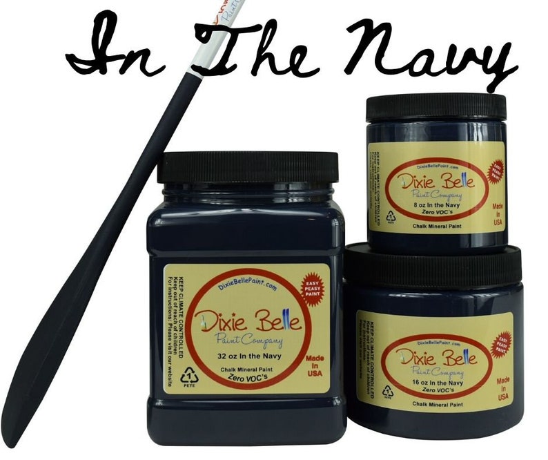 Navy Blue Paint, IN THE NAVY Dixie Belle Chalk Mineral Paint, Furniture ...