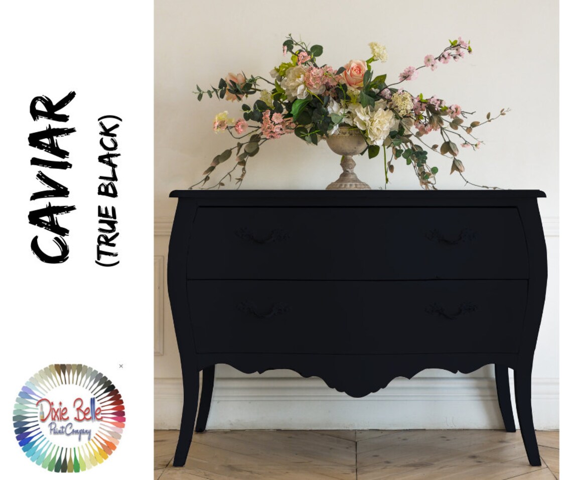 True Black CAVIAR Black Chalk Mineral Paint Dixie Belle - Etsy