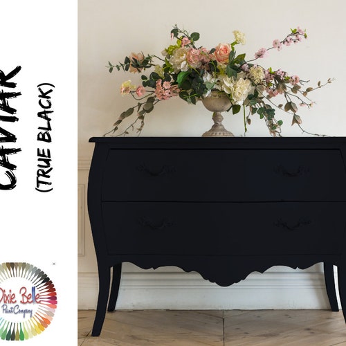 True Black CAVIAR Black Chalk Mineral Paint Dixie Belle - Etsy